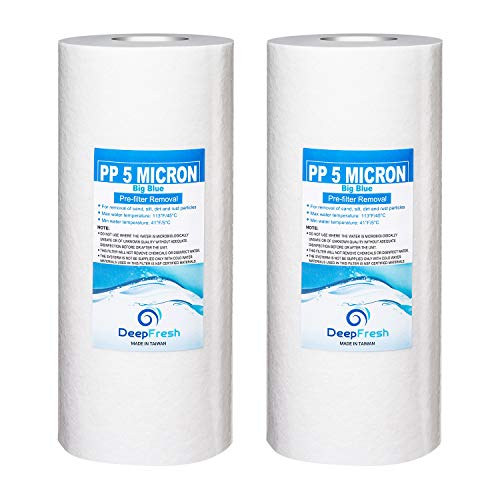 DeepFresh 5 Micron 10" x 4.5" Whole House Sediment Water Filter Replacement Cartridge Compatible with Most RO System