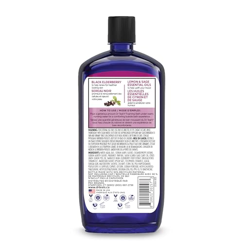 Dr Teal's Foaming Bath with Pure Epsom Salt, Black Elderberry with Vitamin D & Essential Oils, 34 fl oz (Packaging May Vary)