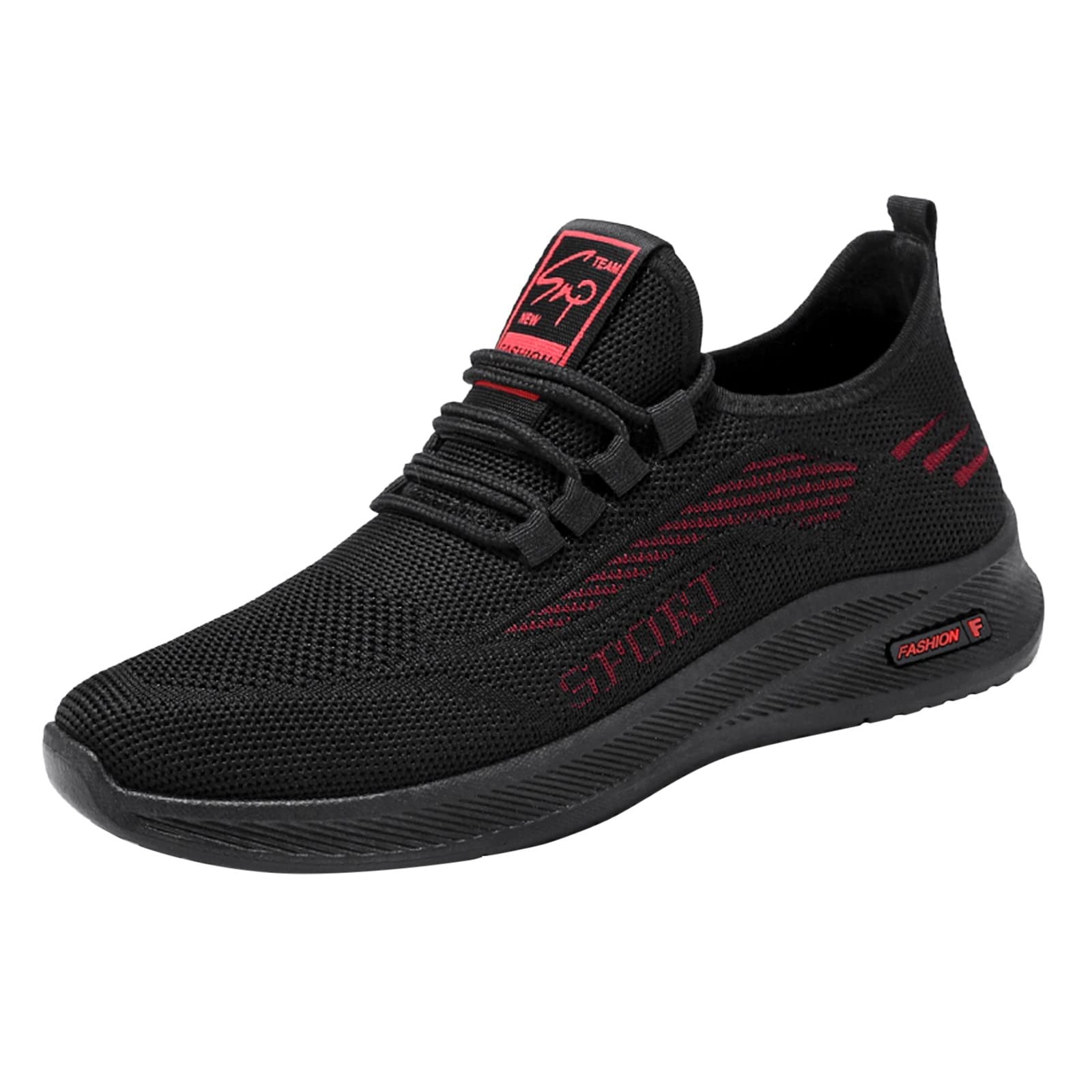 FASDNENDYS Fashionable Autumn Men Sports Shoes Flat Fly Woven Mesh Breathable Comfortable Lace Mens Sneaker Boots Size 11