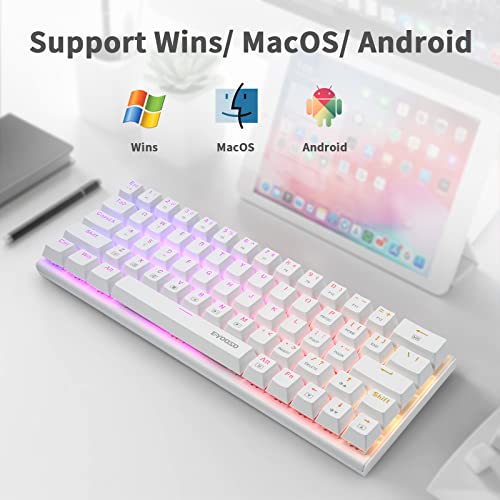 E-YOOSO Z-22 60% Mechanical Gaming Keyboards 63 Key, Type-C Wired Keyboards RGB Backlit for Laptop Computer PC Red Switch