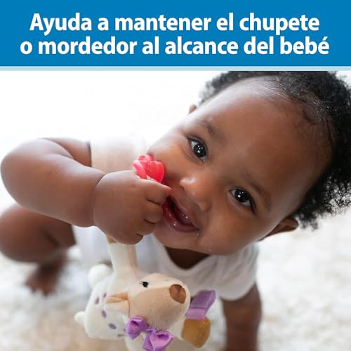 Dr. Brown's Lovey Pacifier and Teether Holder, 0 Months Plus, Giraffe with Green Pacifier