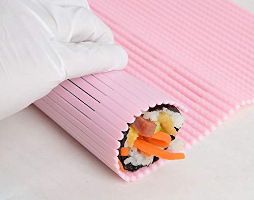 Florian Easy Sushi Rolling Mat (1 Pcs) (Size 25,5 x 25.5 Cm / 10.4 x 10.4 Inch) Easily Make a Shape than Silicon Mat, Easy to Clean and Store