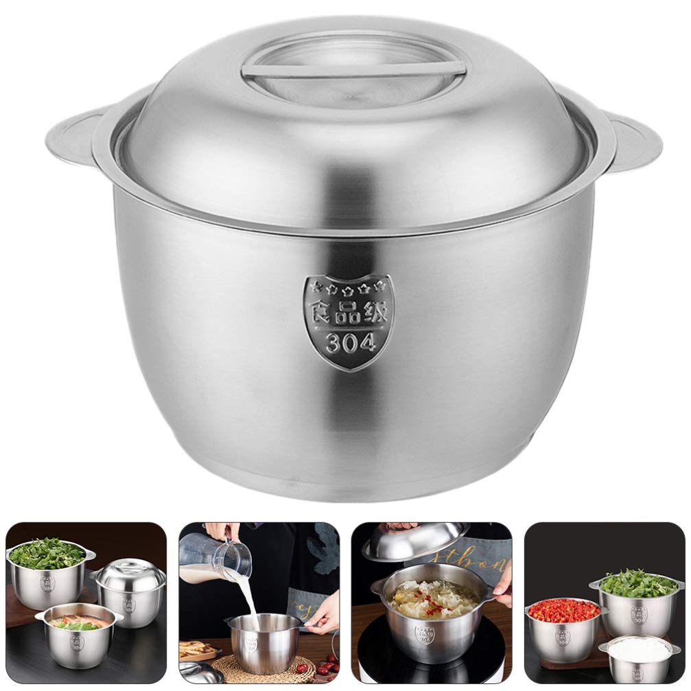 Hemoton Stainless Steel Cooking Utensils 1pc Stainless Steel Pot Kitchen Cover with Cover Stainless Steel Stock Pot