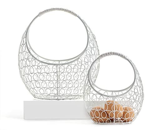 Giftcraft 539460 Wire Baskets with Handle, Set of 2, Metal