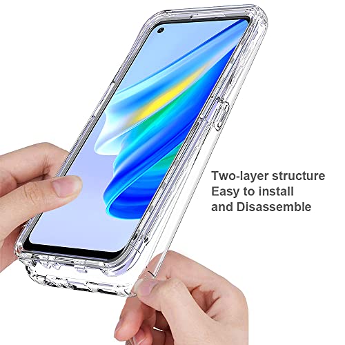Pzwoxukhov Case for Oppo A74 4G CPH2219 / A95 4G CHP2365 CPH2365 / Reno6 Lite CPH2365 Case Cover,high Transparency,Gradient Color,Anti-Drop Shock Absorption Case Blue