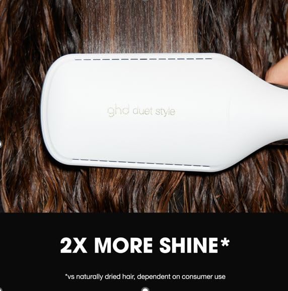ghd Duet Style ― 2-in-1 Flat Iron Hair Straightener + Hair Dryer, Hot Air Styler to Transform Hair from Wet to Styled ― White