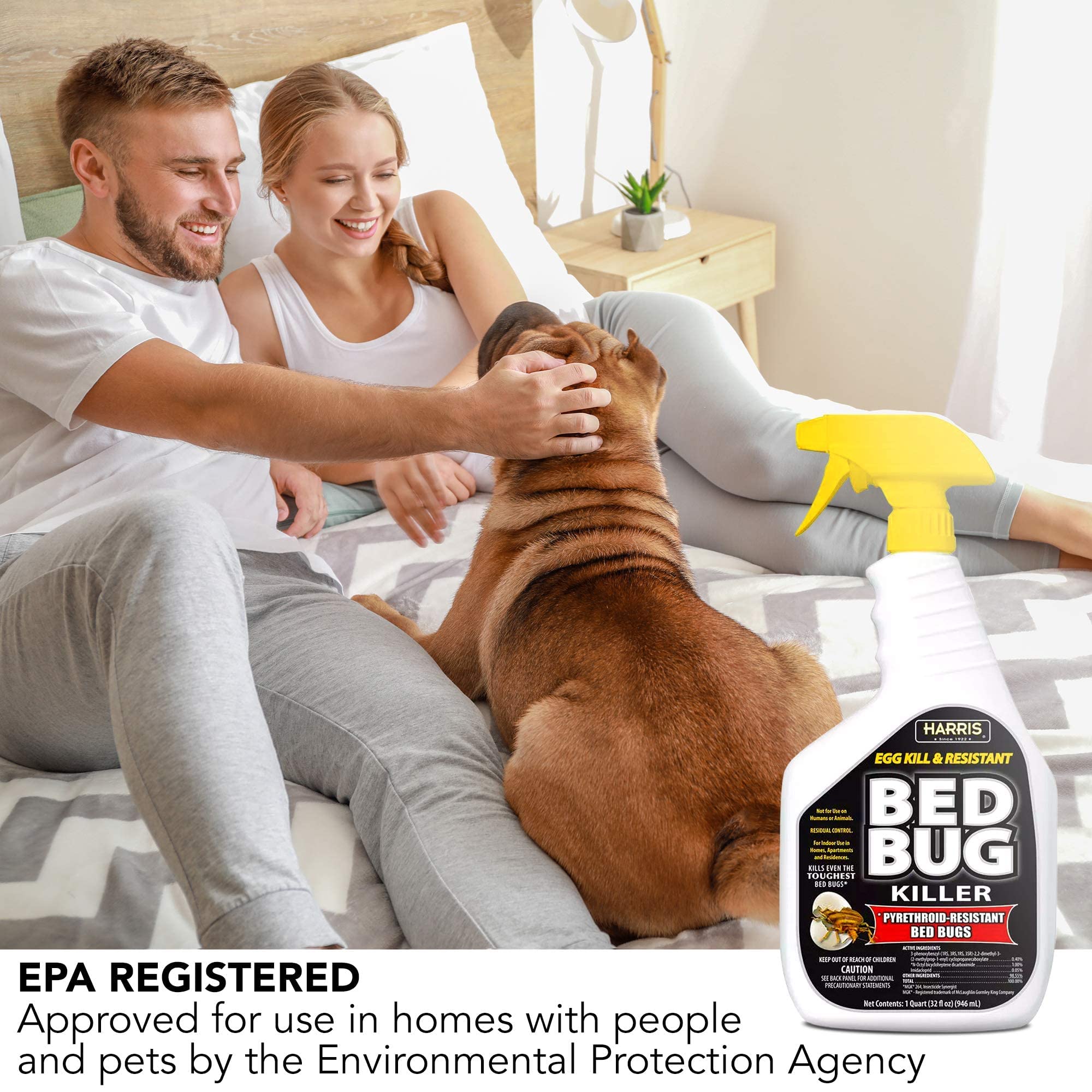 HARRIS White Label Bed Bug Killer, Liquid Spray with Odorless and Non-Staining Extended Residual Kill Formula (32oz)