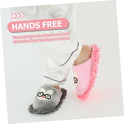VILLCASE 1 Pair Mop Slippers Cute Slippers Microfiber Mops Cleaning Mops Floor Cleaner Microfiber Shoes Cover Cleaning Slipper Cartoon Mopping Slipper Cartoon Mop Slippers Winter Slipper