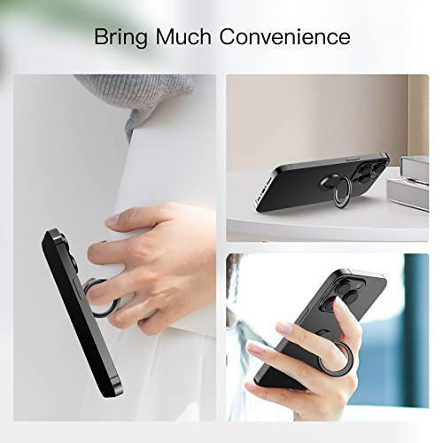 JETech Cell Phone Ring Holder, 360 Degree Rotation Metal Finger Grip Adjustable Cellphone Stand for Magnetic Car Mount, Compatible with iPhone, Galaxy, Pixel and More Smartphone (Black)