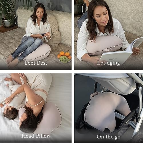 Pharmedoc Nursing Pillow for Breastfeeding β Breast Feeding Pillows for Mom - Bottle Feeding - Support for Mom and Baby - Pregnancy Maternity Pillows, Baby Shower Must Haves - Mocha