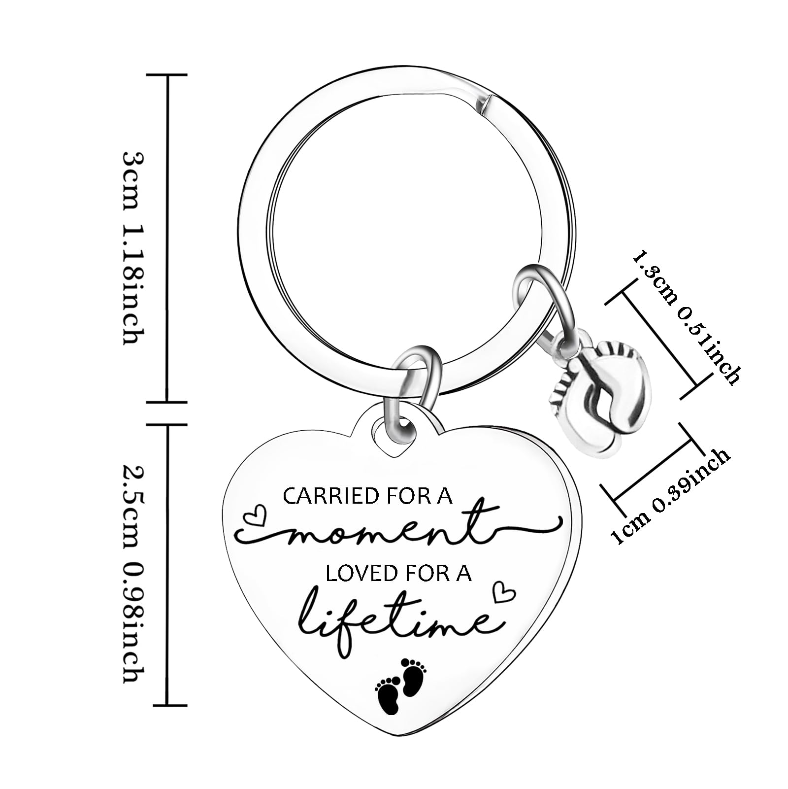 Ghloyza Miscarriage Memorial Keychains for Women Carried for A Moment, Loved for A Lifetime Miscarriage Gift for Mothers Infant Loss Keepsake