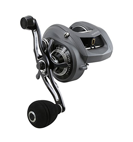 Okuma Komodo SS Large Capacity Low Profile Baitcaster, KDS-471P, 130 yds-30LB, Power Handle , Grey