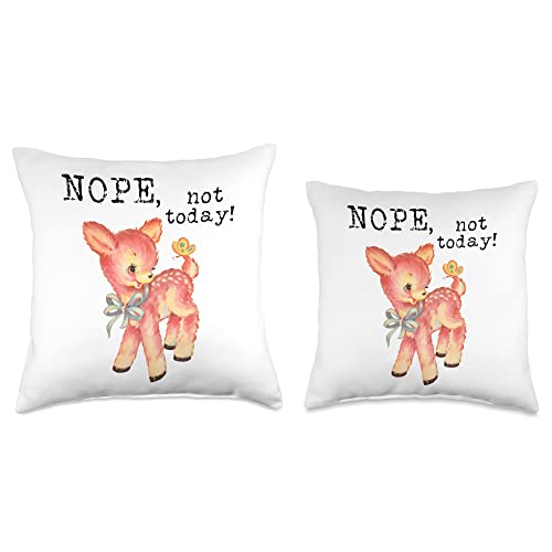 Pink Sky Kitsch Kawaii, Funny Deer, Kitsch, Retro Christmas Throw Pillow, 18x18, Multicolor