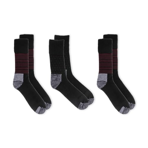 Dr. Scholl's Men's Advanced Relief Blisterguard - 2 & 3 Pair Packs Sock, Black Multi-stripes, 6.5-12 US