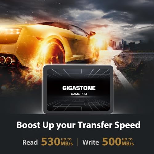 Gigastone SATA SSD 512GB (2-Pack) 2.5 inch SSD 530MB/s Upgrade Laptop PC Memory and Storage PS4 HDD Replacement 2.5" Internal Solid State Hard Drives SATA III SLC Cache 3D NAND Game Pro Performance