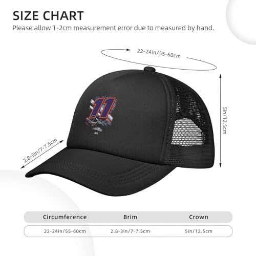 Denny Hamlin 11 Men's Adjustable Mesh Back Cap Curved Bill Snapback Mesh Baseball Cap Breathable Sun Hat