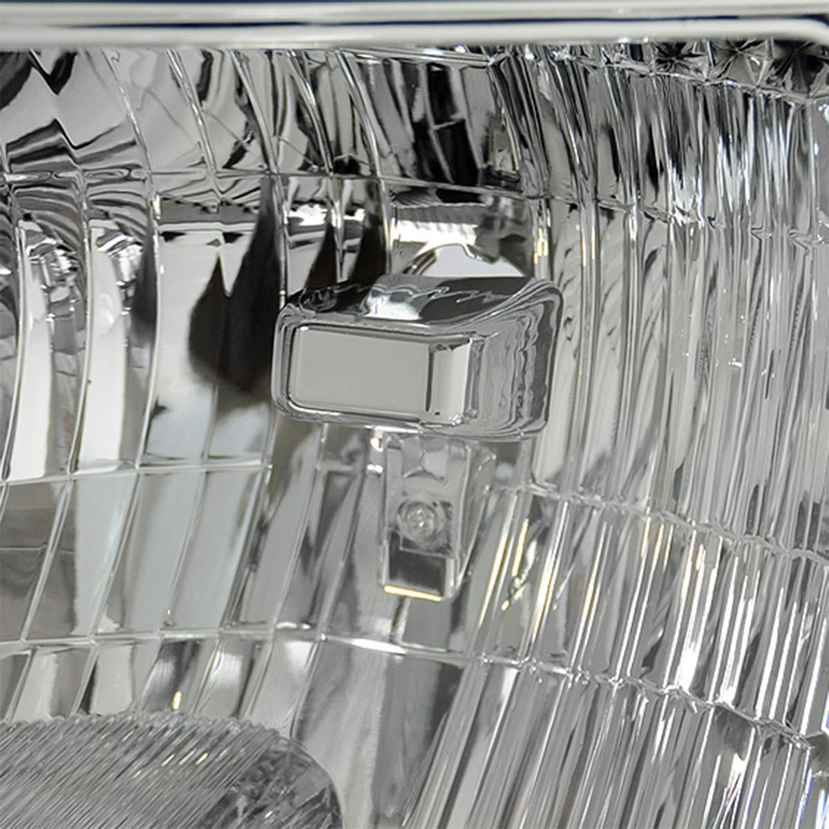 DNA MOTORING HL-OH-F1509-CH-CL1 Chrome Housing Headlights Replacement Compatible with 09-14 F-150