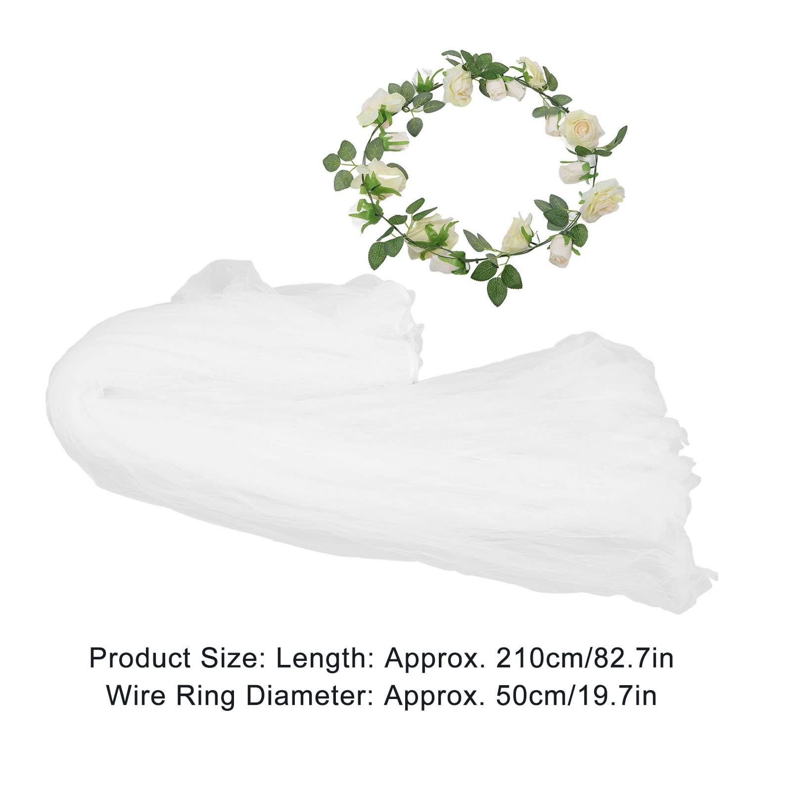 FECAMOS Princess Bed Net, Breathable Lightweight White Baby Bed Canopy with Rose Crown for Bedroom