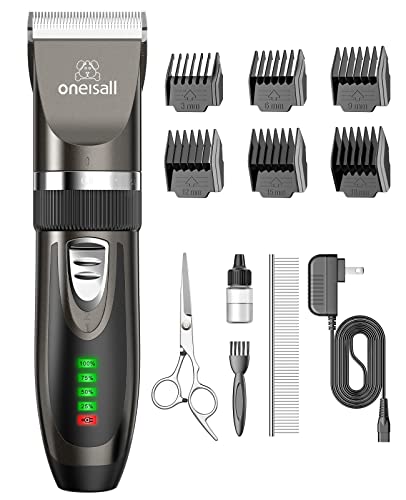 oneisall Cat Grooming Clippers for Matted Hair, 2-Speed Cat Grooming Kit Cordless Low Noise Pet Hair Clipper Trimmer for Dogs Cats Animals (Gray)