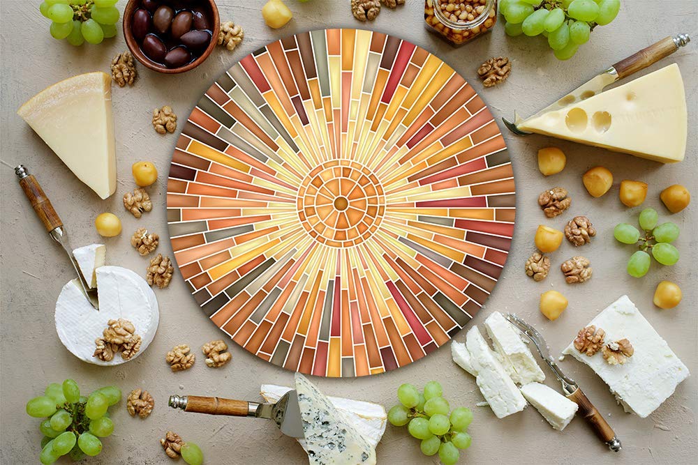 HASTA LA RAIZ | Mexican Handmade Cheese Board covered with resin. Ideal for Charcuterie Platter & Serving Tray. Model: Italian Orange.