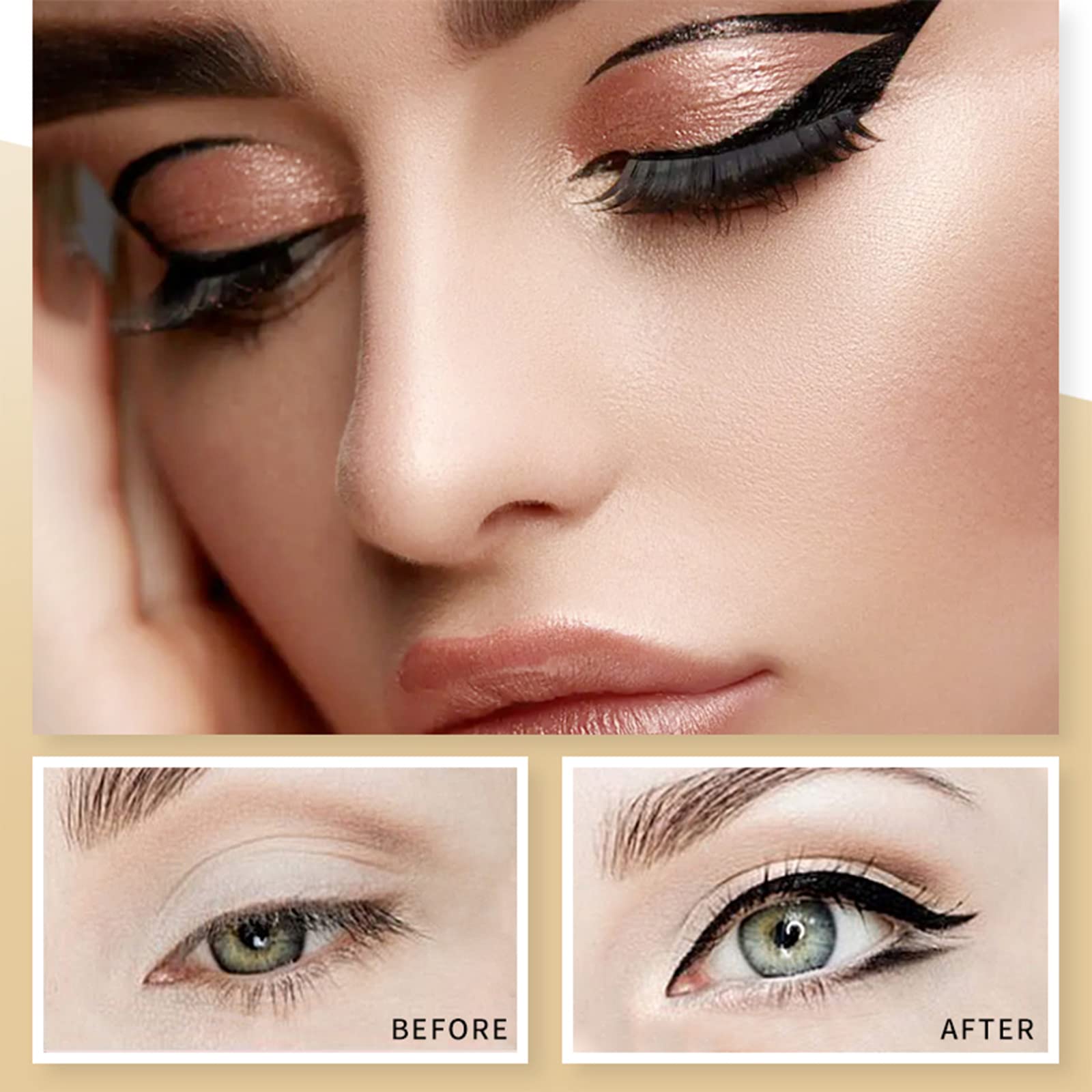 DekRion White Eyeliner & Black Eyeliner Set, Waterproof Liquid Eyeliner Quick Drying Long-lasting Eye Liners for Women Makeup Tool Easy To Use Eyeliner Liquid Set