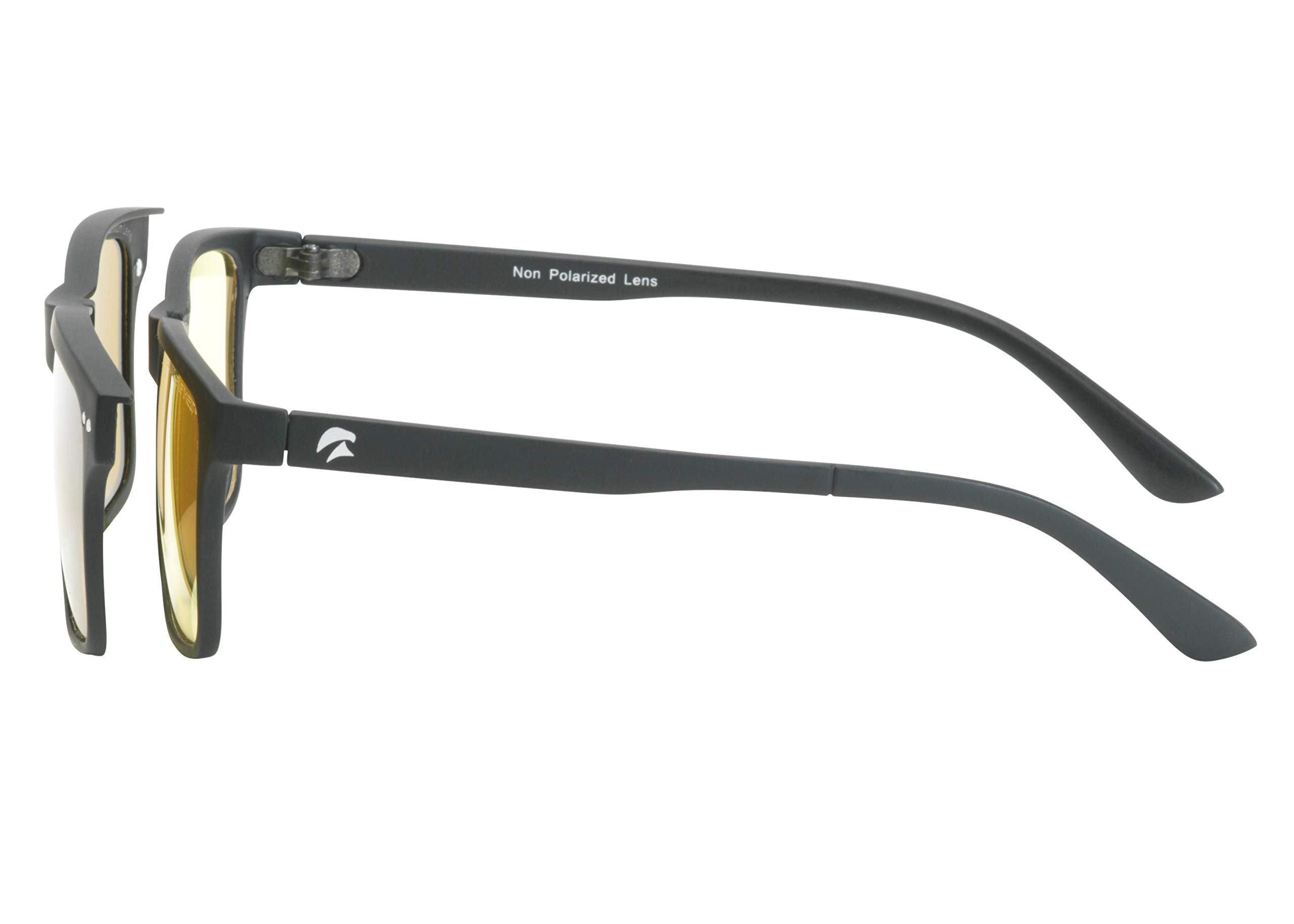 Eagle Eyes 2in1 Speed of Life Magnetic Eyewear Glasses - Polarized Sunglasses for Day and Anti-Reflective Yellow Night Driving Glasses (Classic, Day/Night)