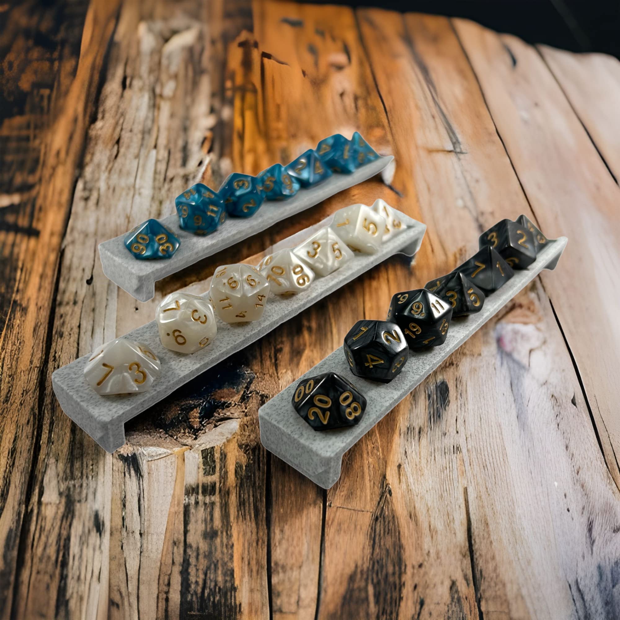 DND Dice Holder, Dungeons and Dragons Accessories, 3 tier Dice Display Rack, 10 Second Assembly, D&D Dice Tray storage Shelves, D N D Dice Display, Holds 3 sets of Polyhedral Dice, Dice not included