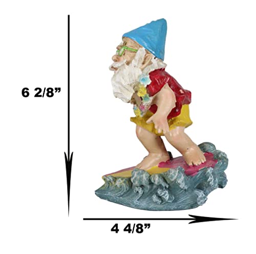 Ebros Free Spirited Hippie Hawaii Themed Vacation Fairy Garden Gnome Holding Aloha Banner Figurine DIY Mr Gnomes Collection Statue Home Decor