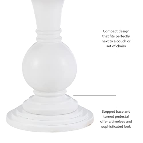 Powell White Pedestal Accent Table Pickins Round