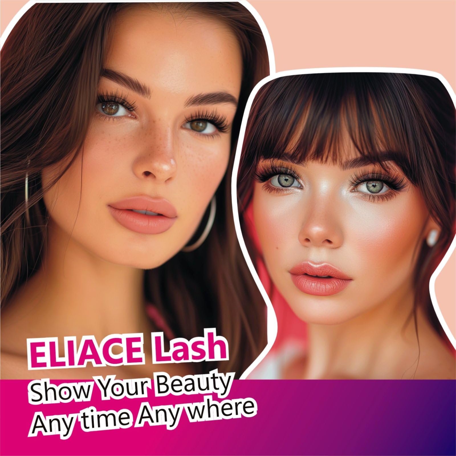 Eliace Eyelashes, 50 Pairs 5 Styles lux Faux Mink Lashes Natural Look Wispy Fluffy Handmade Cat Eye lashes False Eyelashes Set, Comfortable & Light weight Lashes Strips,Makeup Fake Eyelashes Pack