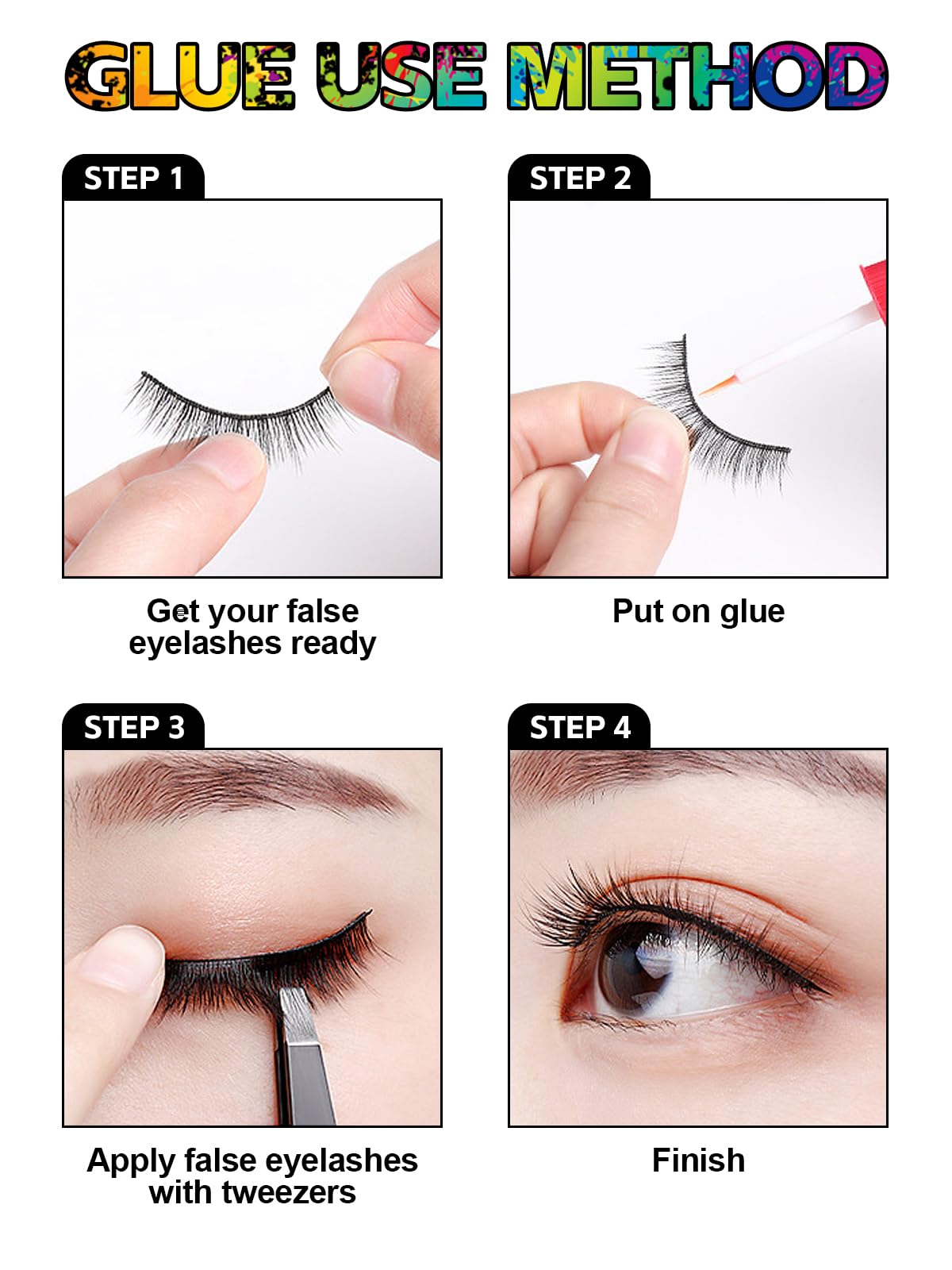 EBANKU 9 PCS UV Glow Neon Matte Liquid Eyeliner Set with 1 PCS Lash Glue Colorful Long Lasting Eyeliner Pencil Halloween Christmas Eyes Makeup Kit