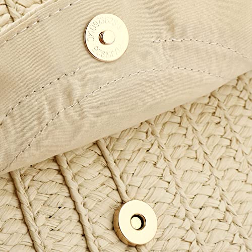 Gets Straw Clutch, Straw Clutch Women Hand-woven for Summer Beach Envelope Clutch Purse Wallet