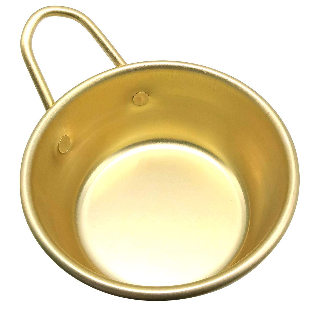 GARASANI 2 Pack Korean Traditional Wine Bowls, Korean Wine Bowl, Hiking Soup Dish, Aluminum, Yellow (4.7 inches)