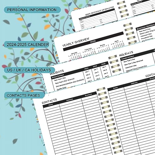 Dzhzal 2024 Planner Weekly and Monthly Planner , A5 8.5" x 6.1" Yearly January 2024 - December 2024 Spiral Bound with 12 Monthly Tabs, Hardcover with Elastic Closure, Wirebound, Thick Paper, Back Pocket