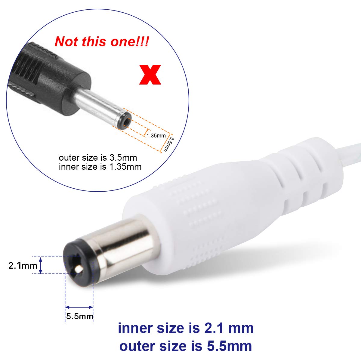 Dericam 12V 1A DC Power Supply Adapter for IP/CCTV Security Camera, 5ft/1.5 Meter AC to DC Power Cord, Wall Charger, Output DC 12V 1000mA, Input AC 100V-240V/50 or 60Hz/0.4A Max, US Plug, Black