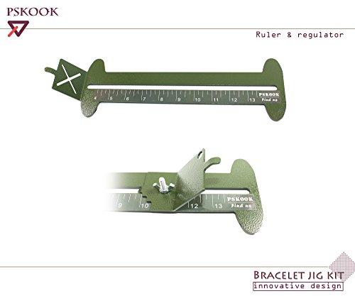 PSKOOK Paracord Bracelet Jig Kit, Paracord Tool Kit Adjustable Length Weaving DIY Craft Maker Tool (Army Green)