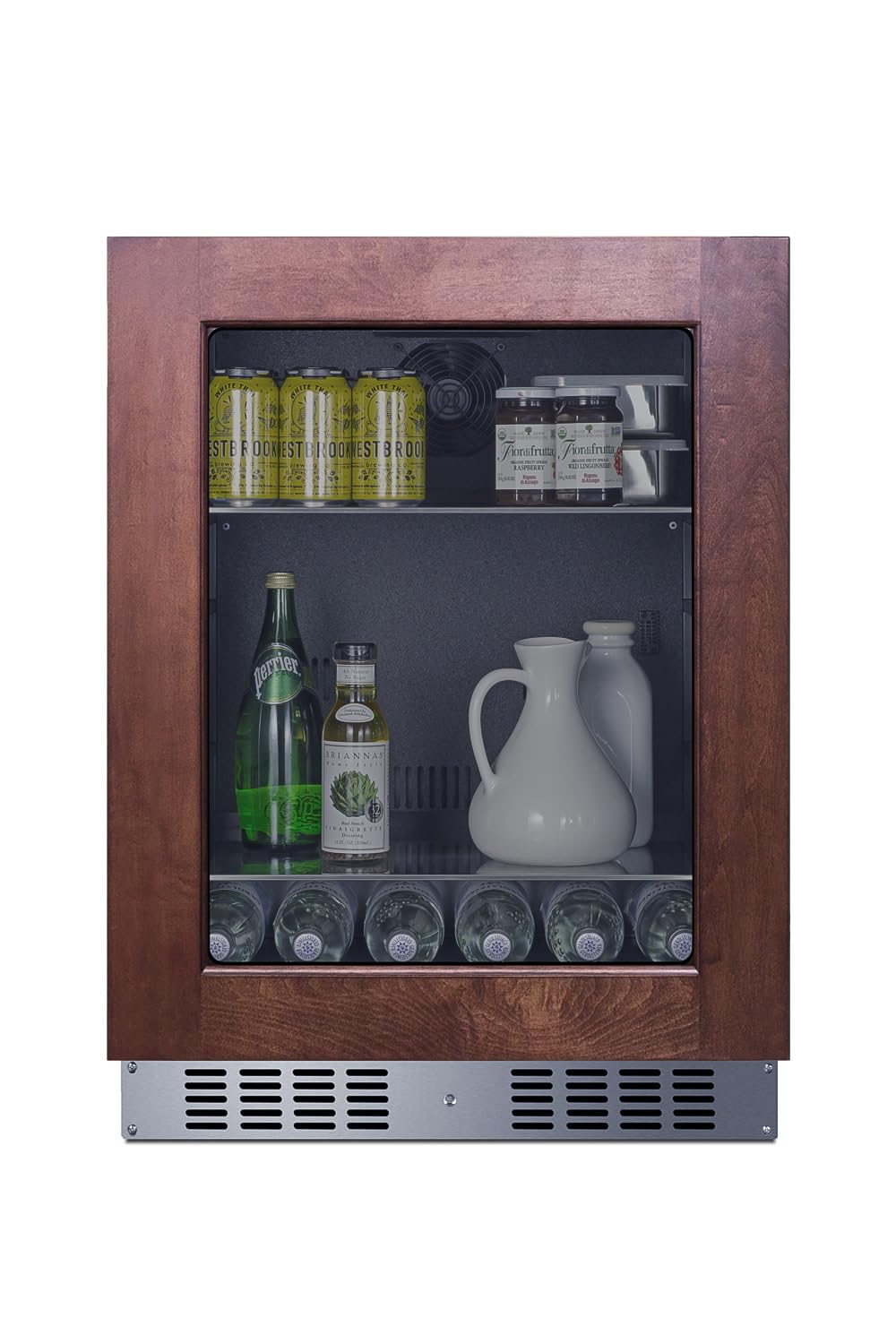 Summit Appliance AL57GPNR Commercial 24" Wide 5.0 Cu.Ft. Built-in Undercounter ADA Compliant Beverage Center with Panel-ready Glass Door, Black Cabinet, Factory Installed Lock and Digital Controls