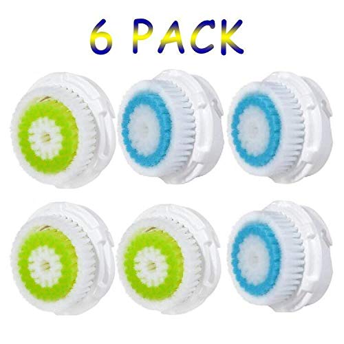 Facial Cleansing Brush Heads,Face Brush Head Replacements Compatible with Clarisonic Mia 1, Mia 2, Mia Fit, Alpha Fit, Smart Profile Uplift,Deep Pore and Sensitive(6 Pack)
