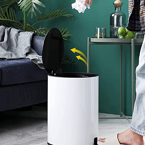 JGATW Garbage Can Step Stainless Steel Trash Can Wastebasket Garbage Container Bin Removable Liner Bucket Home for Home Office (Color : Rojo, Size : 26.5 * 35cm)