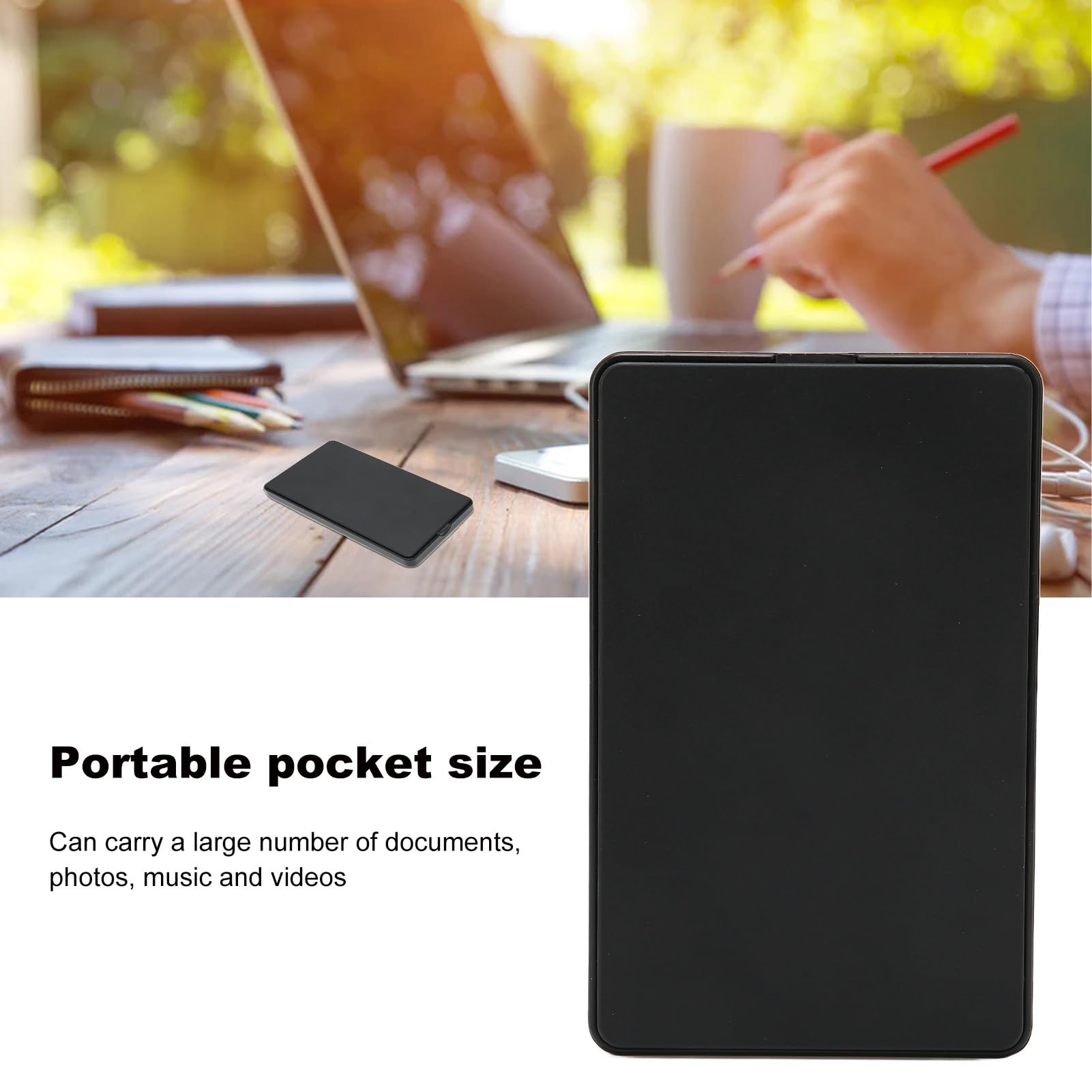 External Hard Drive, 2.5in Portable Hard Drive HDD Storage Device USB2.0 Hard Disk with USB Cable and Storage Bag for Computer Desktop PC(750GB)