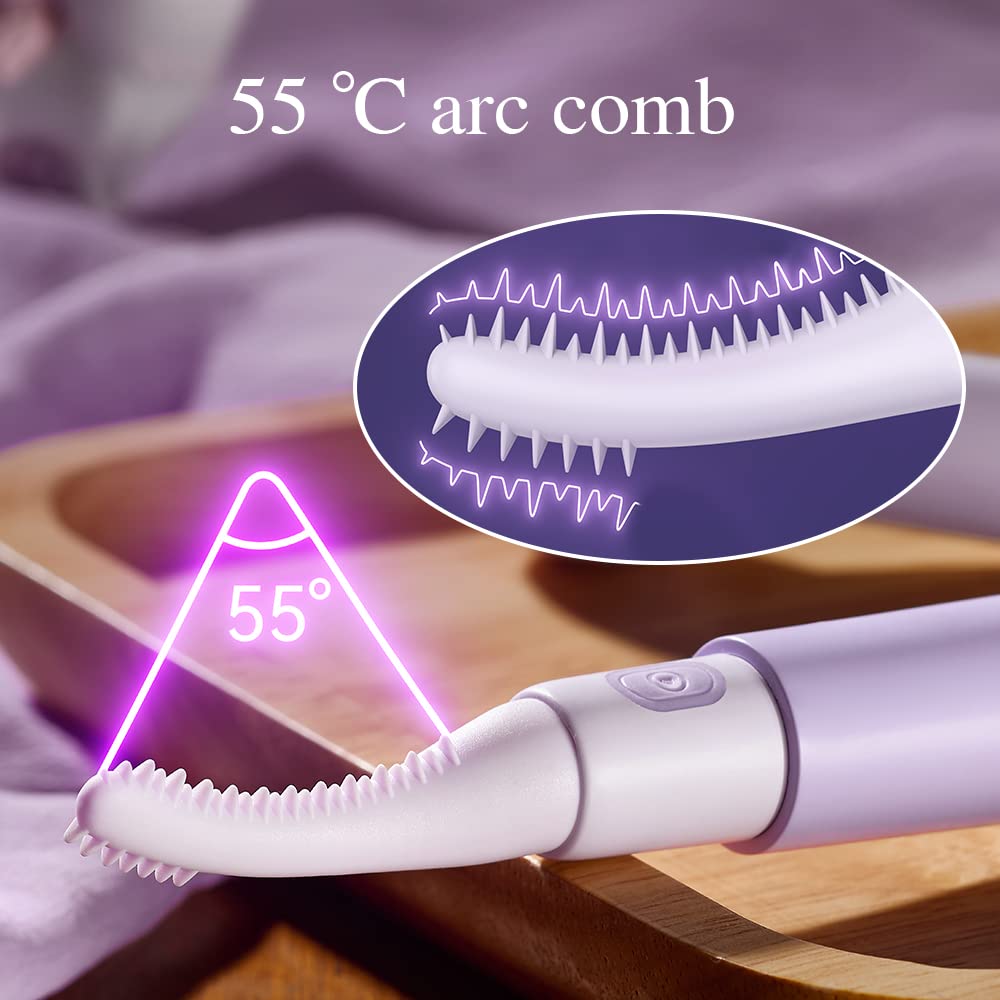 Heated Eyelash Curlers, TOUCHBeauty Electric Lash Curler Rechargeable with Dual-Sided Silicone Comb, 2-Level Temperature, No Pinching, Natural Curling Violet
