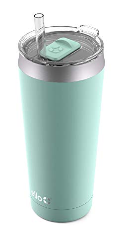 Ello Beacon Vacuum Insulated Stainless Steel Tumbler with Slider Lid and Optional Straw, 24 oz, Yucca