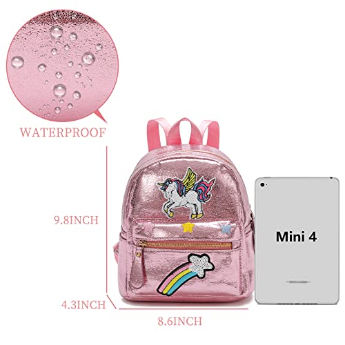 Qiuhome Unicorn Mini Backpack Girls Unicorn Bags Childrens (Pink)