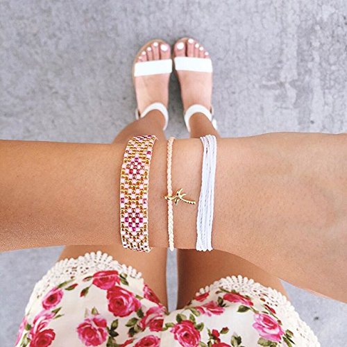 Pura Vida Jewelry Bracelets Solid Bracelet - 100% Waterproof and Handmade w/Coated Charm, Adjustable Band (Solid White)