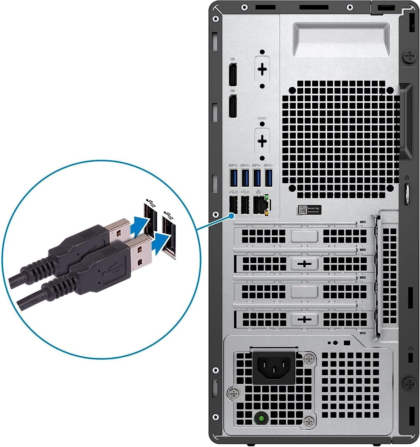 Dell 5000 Optiplex Tower - Intel i7-12700K, 32GB RAM, 1TB NVMe SSD, DisplayPort, HDMI, USB C, DVDRW, Wi-Fi, Bluetooth, Windows 11 Pro
