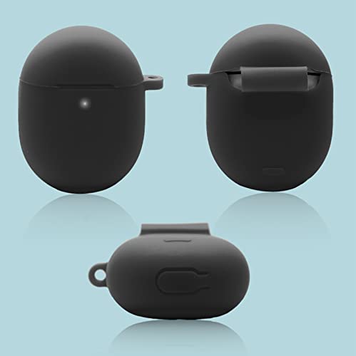 LiZHi for Google Pixel Buds Pro Case Cover 2022, Soft Silicone Skin Cover Shock-Absorbing Protective Case with Keychain for New Google Pixel Buds Pro Case, Black