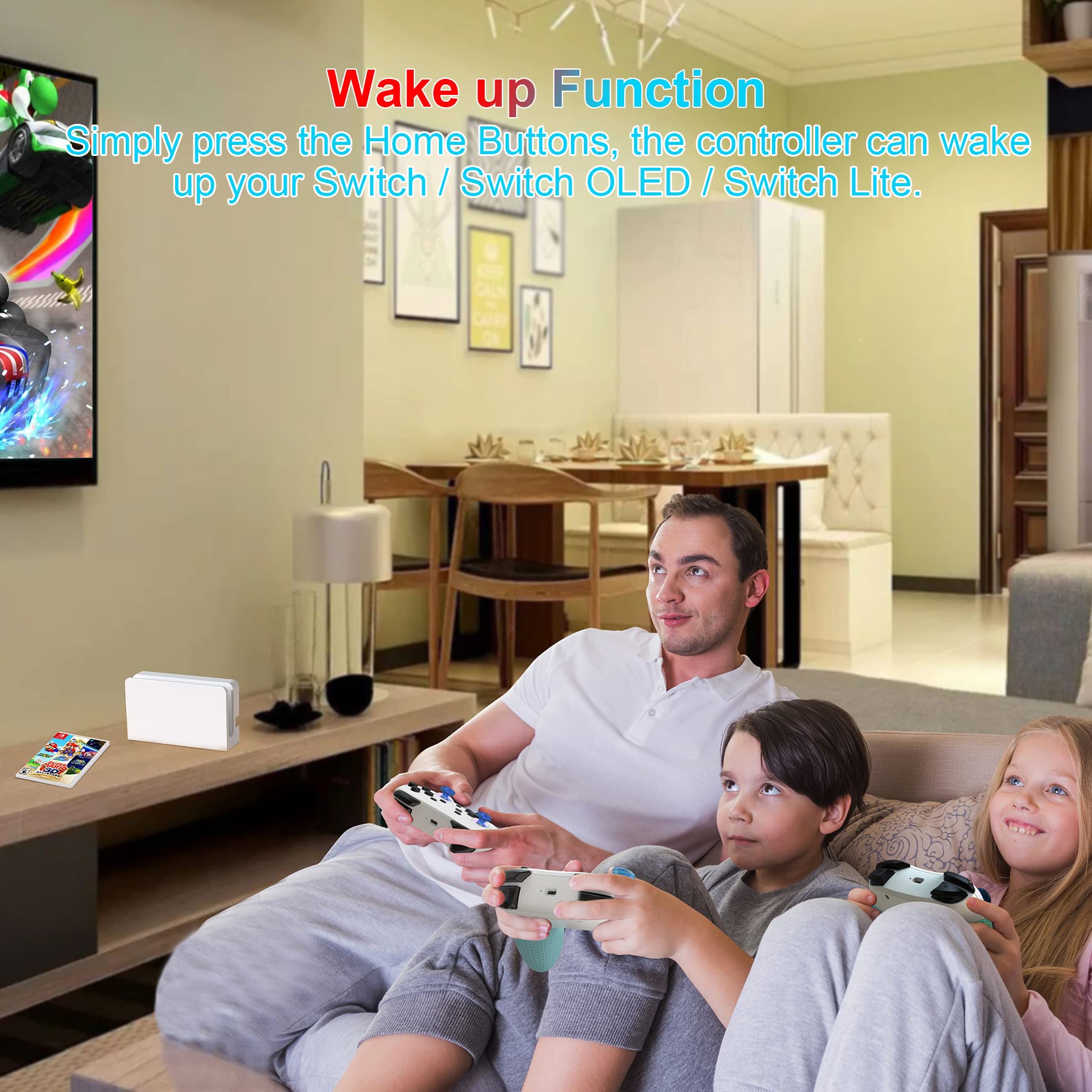 DOBE Switch Pro Controller, Wireless Switch Controller Compatible with Switch/OLED/Lite, LED Light 4-Level Vibration Wireless Remote Gamepad with Wake-up/Turbo/Motion Control