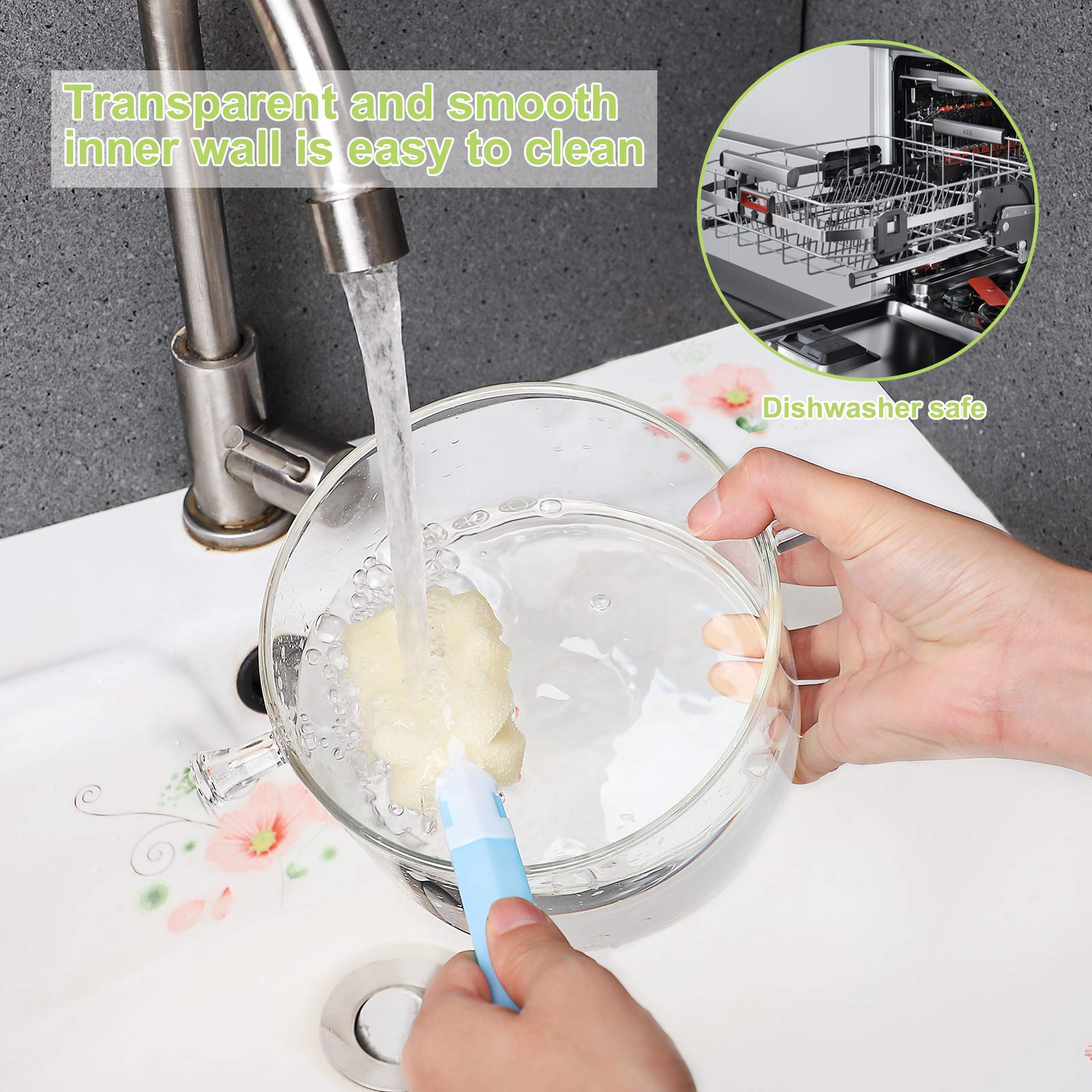 Glass Saucepan 2.0 Liter - Heat Resistant Glass Cooking Pot with Lid Sauce Pan for Soup, Pasta & Baby Food (2000ml/68oz)