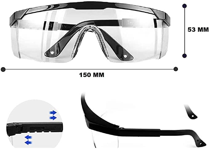 Euxor, (3 Pack) Safety Glasses Anti Fog & Shattered Proof, ANSI Z87.1 & EN 166 UV Resistant Protective Eyewear Safety Goggles, Wide Frame Eye Shield Goggles Scratch Resistant Best Eye Protection