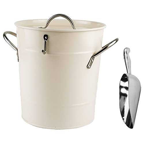 HFWYJF 4.2 Quart/4 Liter Double Wall Ice Bucket,Ice Bucket for Cocktail Bar,Ice Buckets for Parties,Insulated Ice Buckets with Lid and Scoop,Party Beverage Tub for Home Kitchen Outdoor